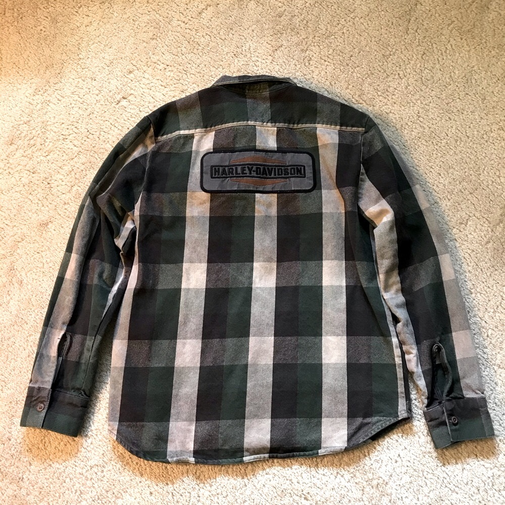 Harley Davidson Motorcycles Heavyweight Flannel With … - Gem
